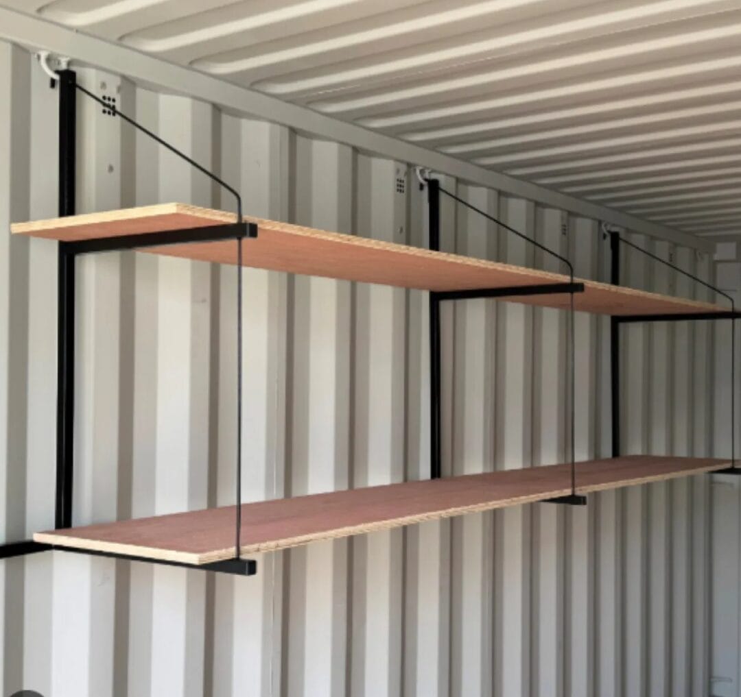 Shipping Container Hanging Shelf Brackets - Container Space